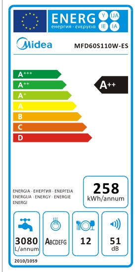 CE MFD60S110W-ES - Midea