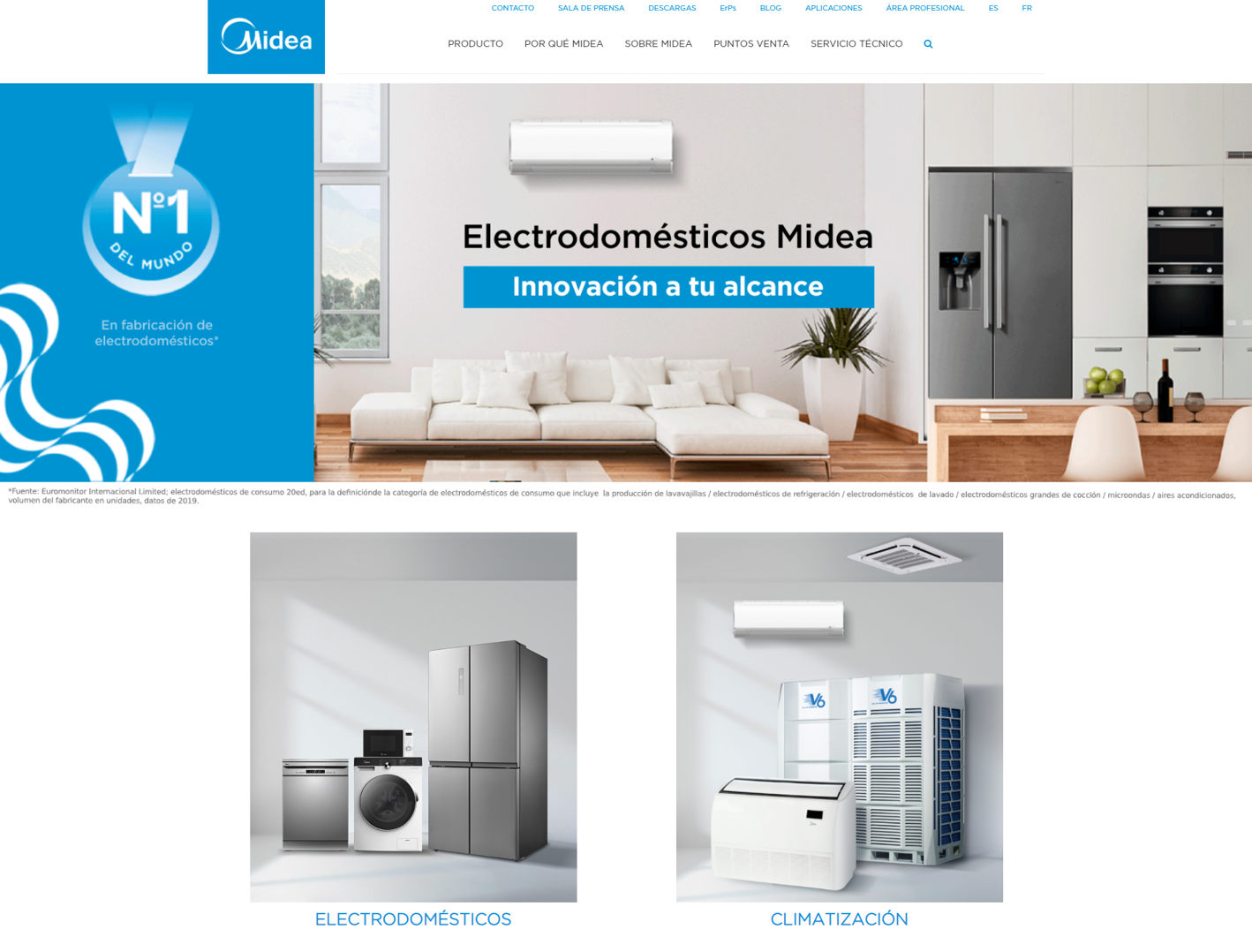Midea electrodomésticos presenta su nueva web - Midea